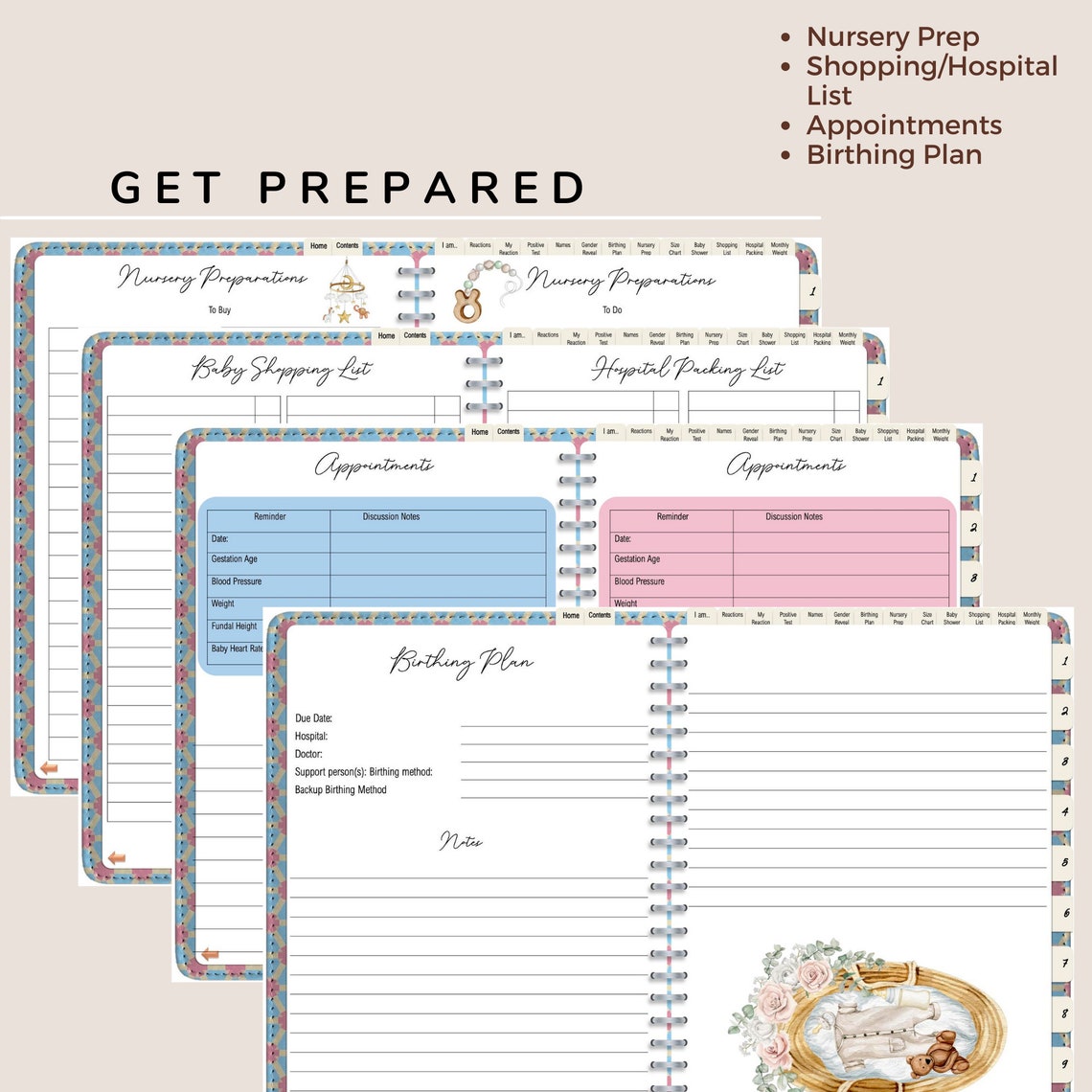 Digital Pregnancy Journal, Digital Pregnancy Planner, Goodnotes Planner ...