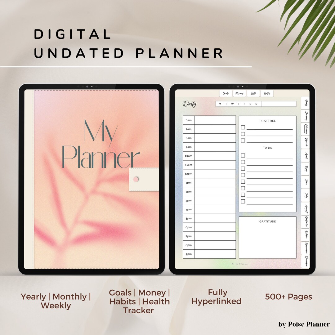 Premium Digital Planner, Goodnotes Planner, Undated Planner, Digital ...