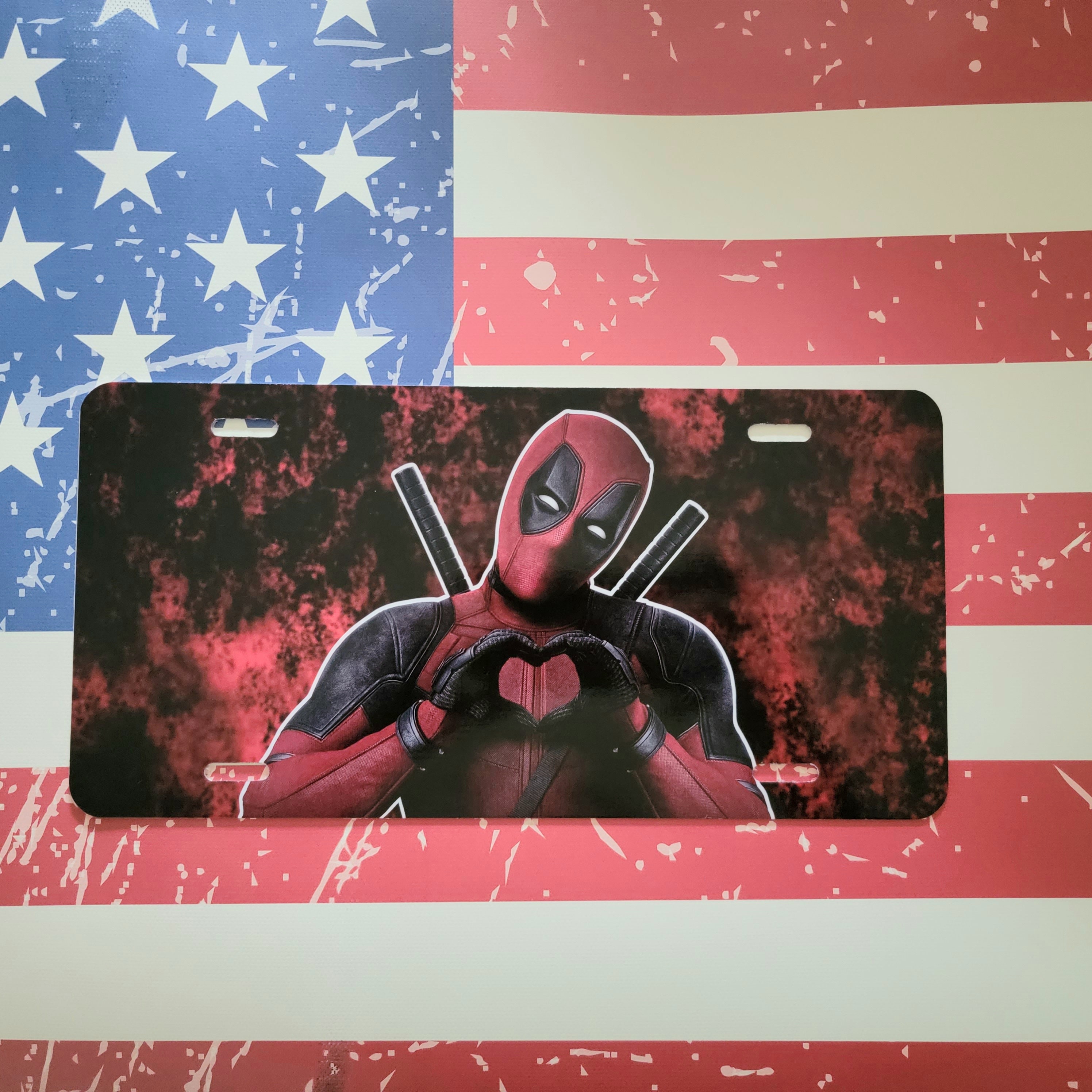 Deadpool Heart License Plate - Etsy