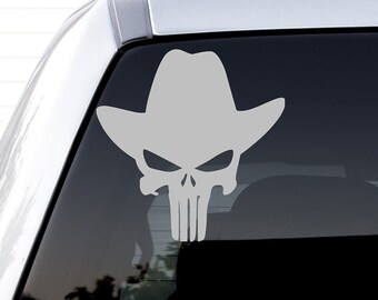 Skull Cowboy Decal | Etsy