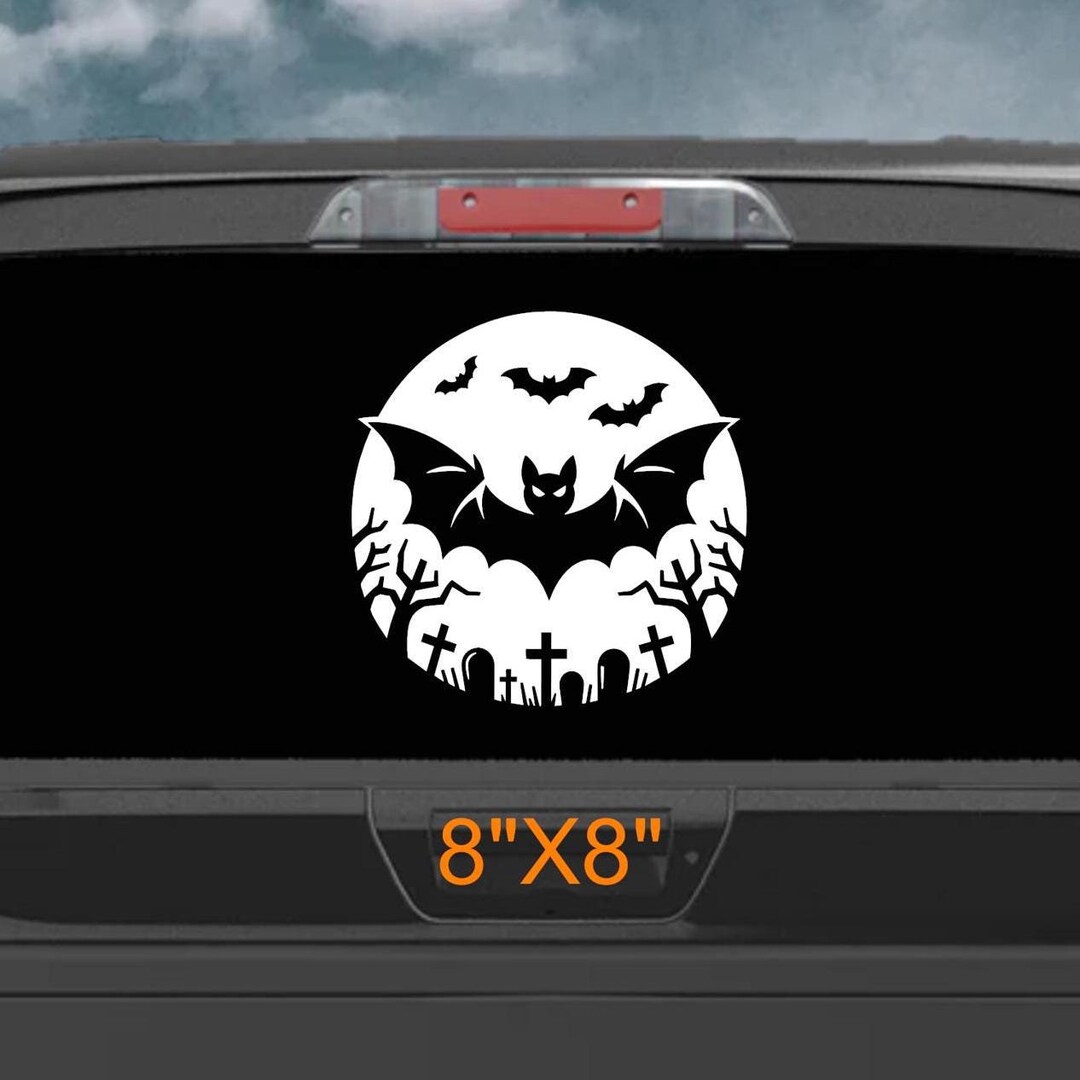 Halloween Bat Car Decal, Spooky Bat Silhouette, Flying Bat Vinyl ...