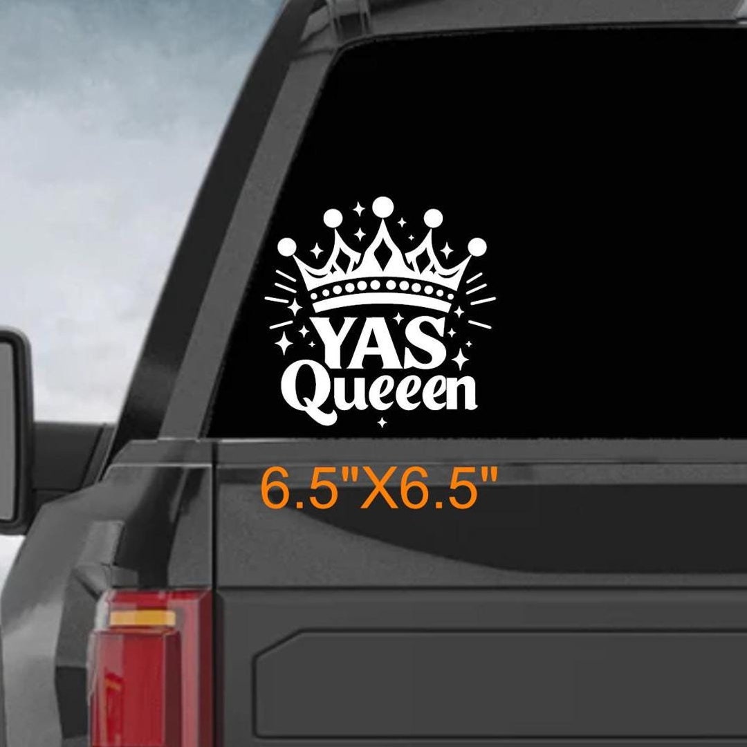 Yas Queen Crown Decal Bold Vinyl Sticker for Empowering Decor, Perfect ...