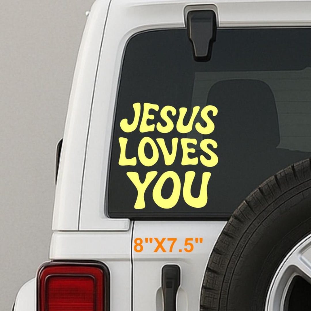 JESUS LOVES YOU Groovy Decal Inspirational Christian Vinyl Sticker ...