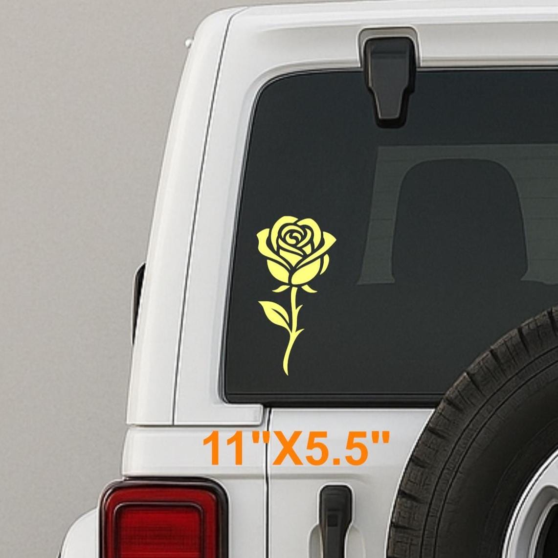 Single Rose Vinyl Decal Elegant Floral Sticker for Cars, Trucks, Window ...