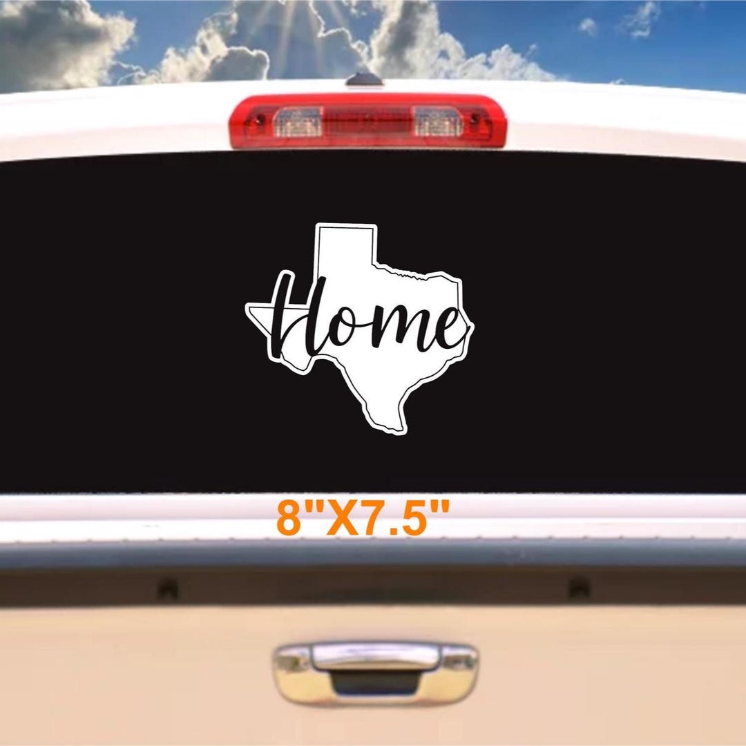 Texas Home Decal Texas Shaped Vinyl Sticker for Car, Truck, Trailer ...