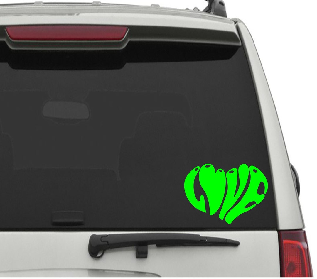 Bubbly Font Heart Shaped Car Decal Cute Love Vinyl Sticker for Car ...