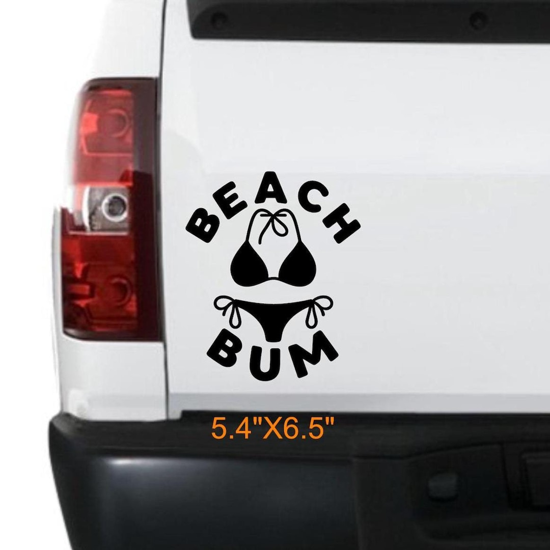Beach Bum Bikini Decal Fun Vinyl Sticker for Cars, Beach Gear, Summer ...