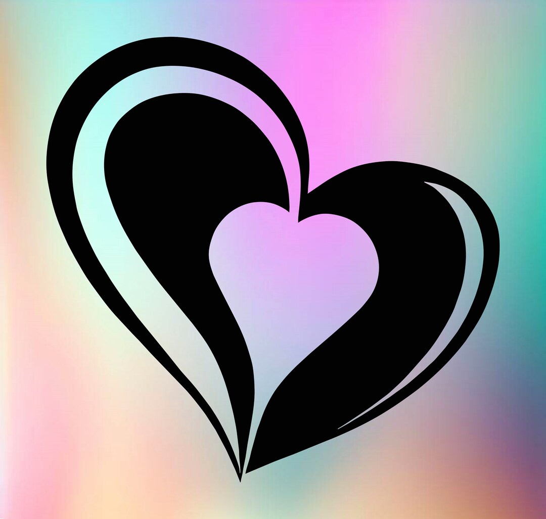 Adorable Kawaii Cute Heart SVG y PNG Archivos de descarga digital para ...