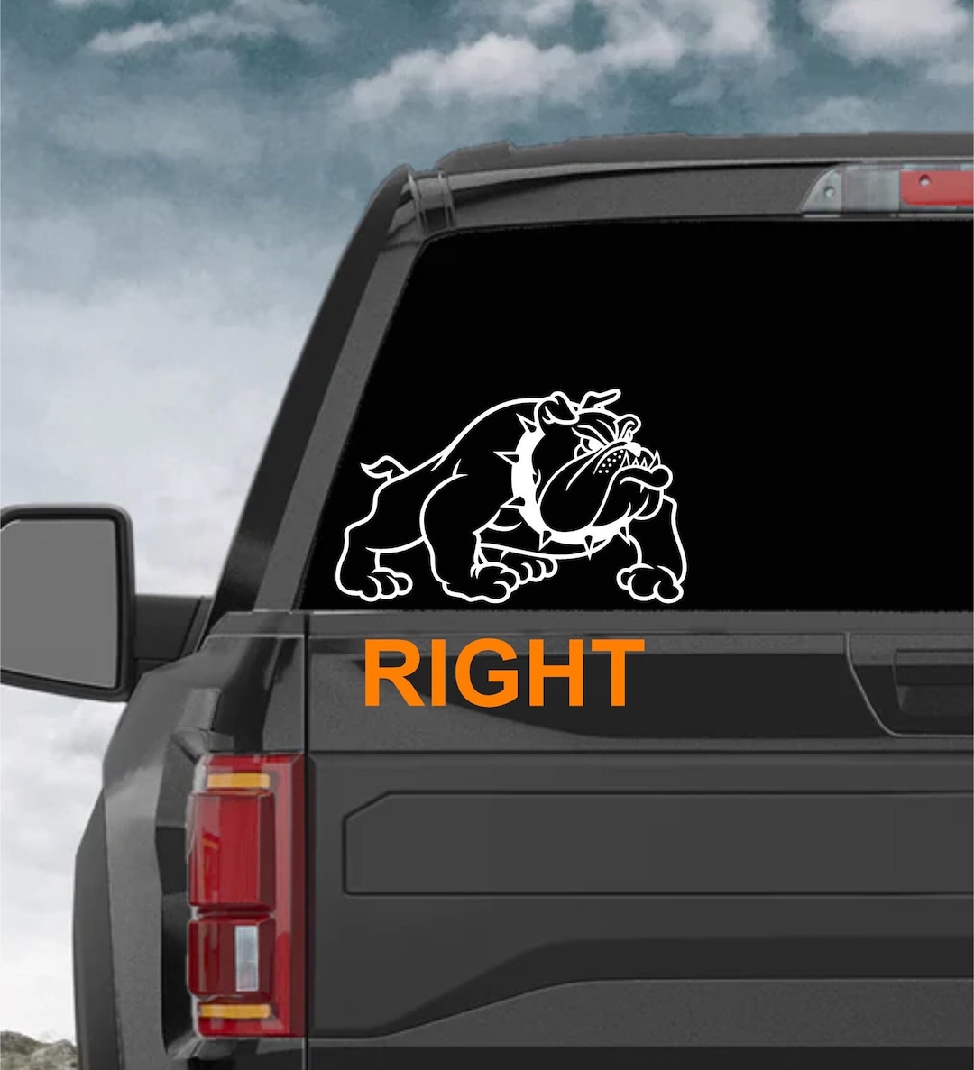 Bulldog Car Decals, Left and Right Facing, Dog Lover Gift, Dog Themed ...