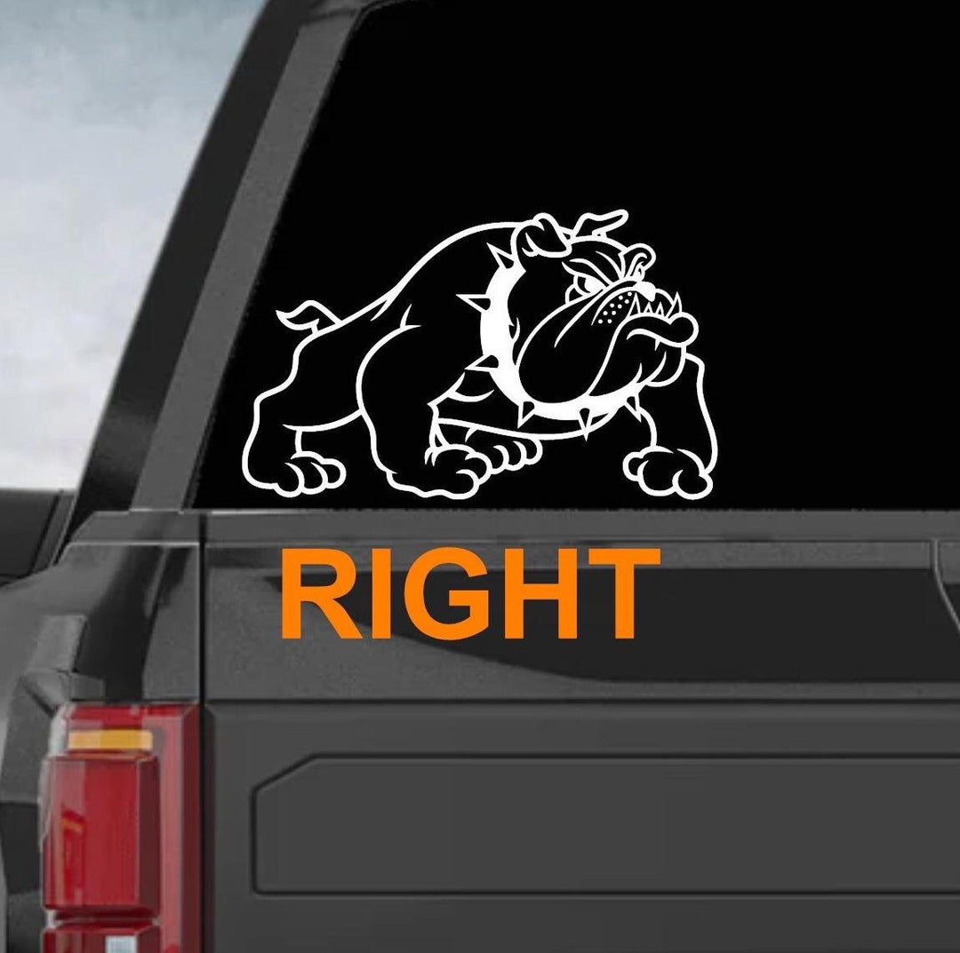 Bulldog Car Decals, Left and Right Facing, Dog Lover Gift, Dog Themed ...