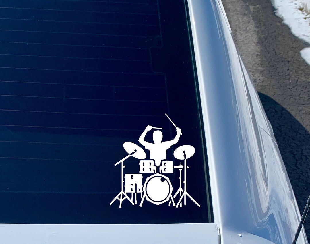 Drummer & Drum Kit Vinyl Decal groove in style with this music man ...