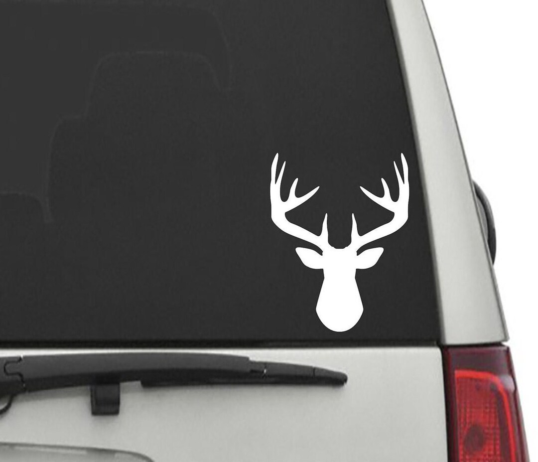 Deer Buck Head Silhouette Car Decal, Hunting Nature Lover Sticker ...