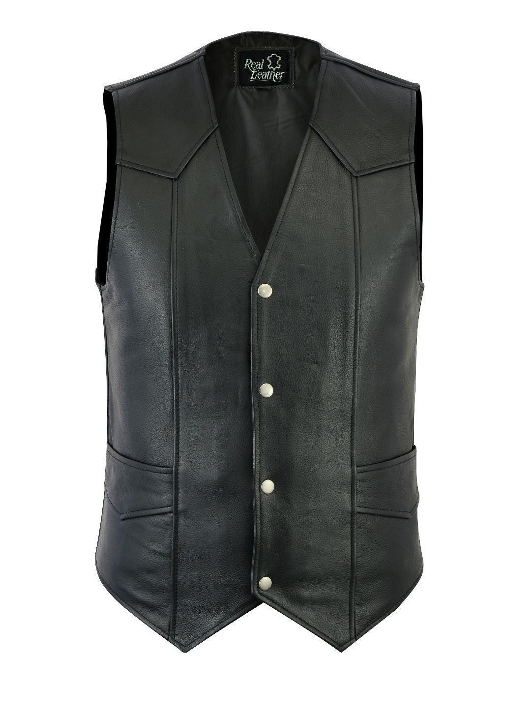 Real Leather Motorcycle Vest Man Cut off Waistcoat Biker Style - Etsy