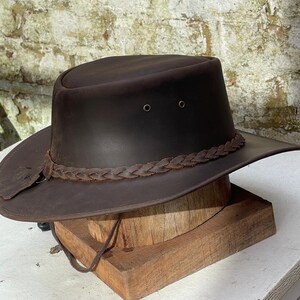 Australian Western Leather Vintage Outback Hat Unisex Outback Bush ...