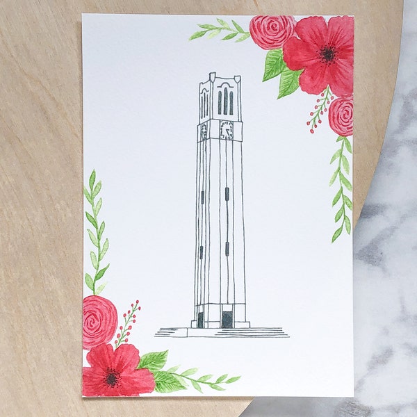 Nc State Belltower Art - Etsy