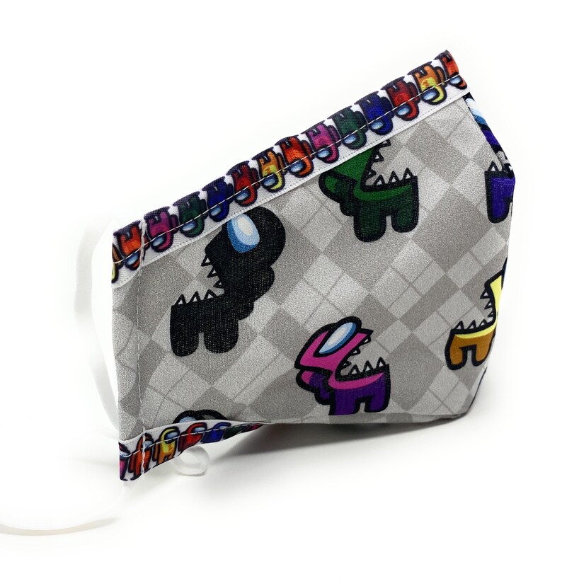 Among Us Crewmate Face Mask: Kids & Adults, Nose Wire, Filter Pocket - Etsy