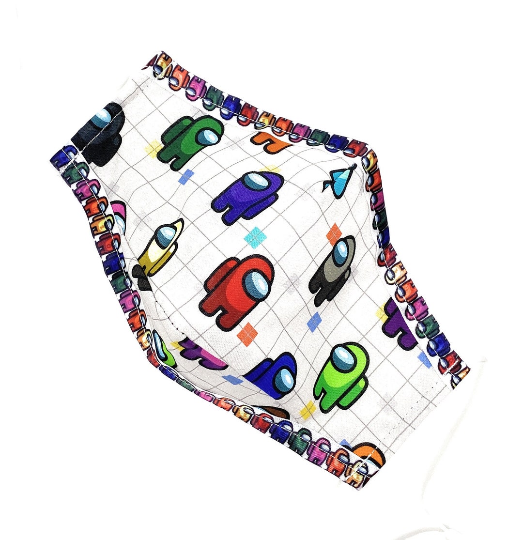 Among Us Crewmate Face Mask: Kids & Adults, Triple Layer Cotton, Nose ...