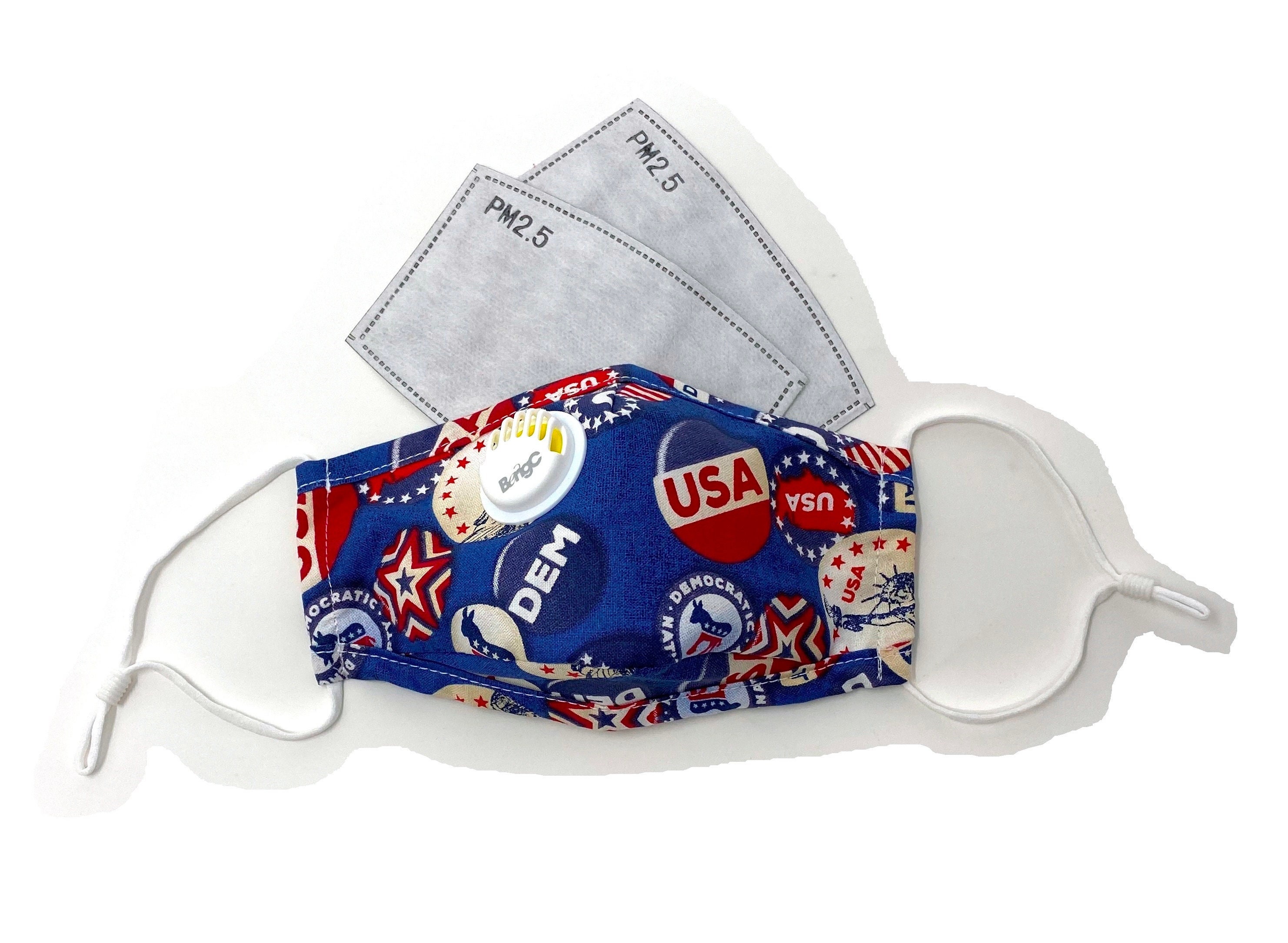 Maskara by Bengc Democrat Vote Blue Patriotic Dogs Adult Face Mask ...