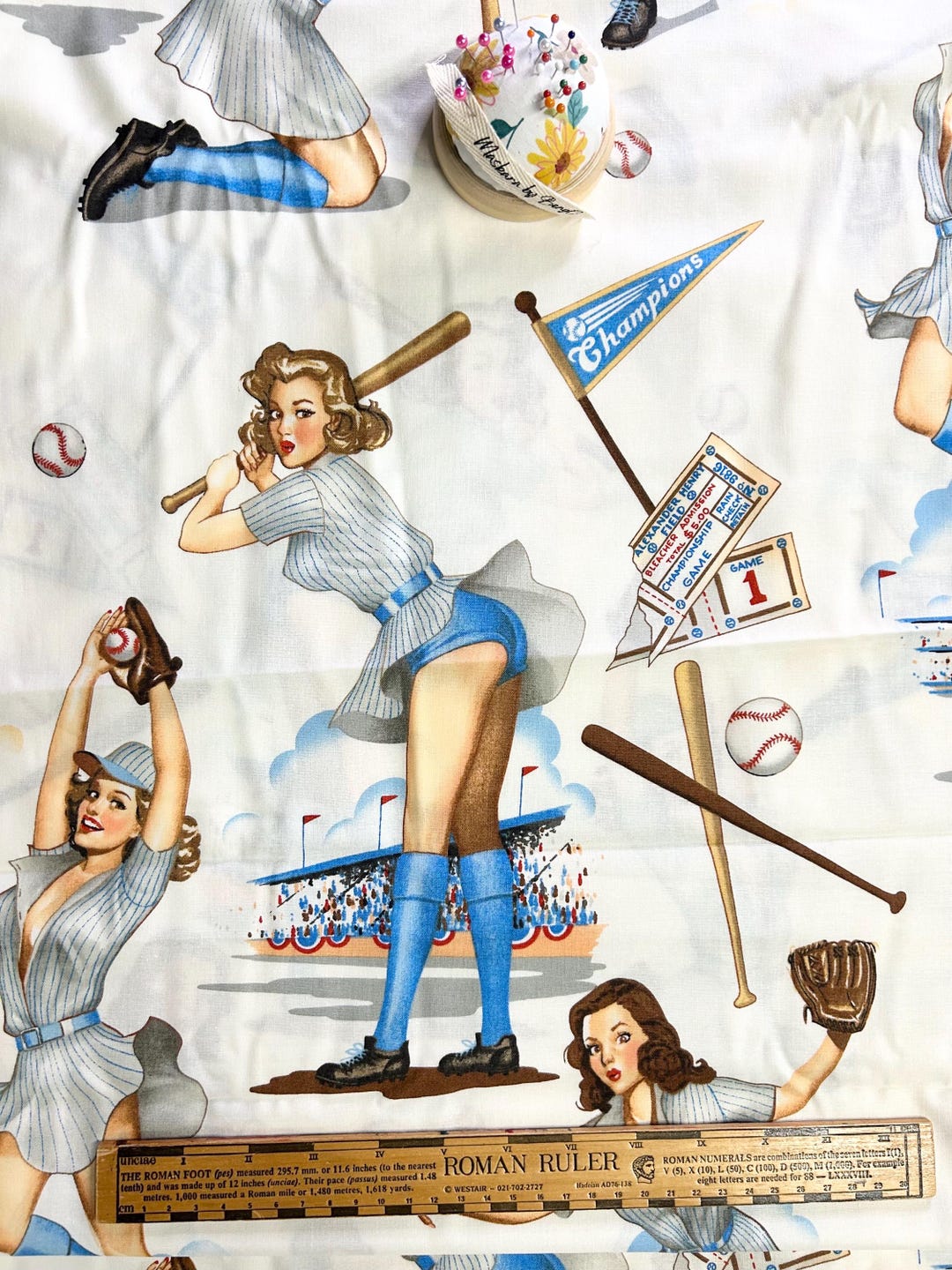 Swingers From Alexander Henry Fabrics BTY | 2017 OOP 44” Wide | Pin up Ladies Women Playing ...