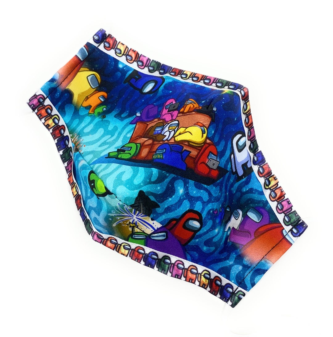 Among Us Crewmate Space BLUE Face Mask for Kids and Adults With Nose ...