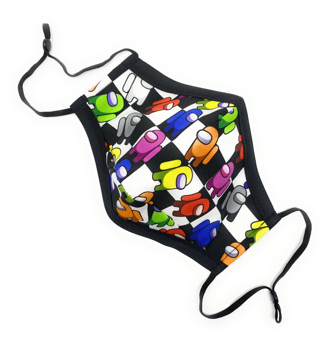 Among Us Crewmate Gaming CHECK Face Mask for Kids and Adults Nose Wire ...