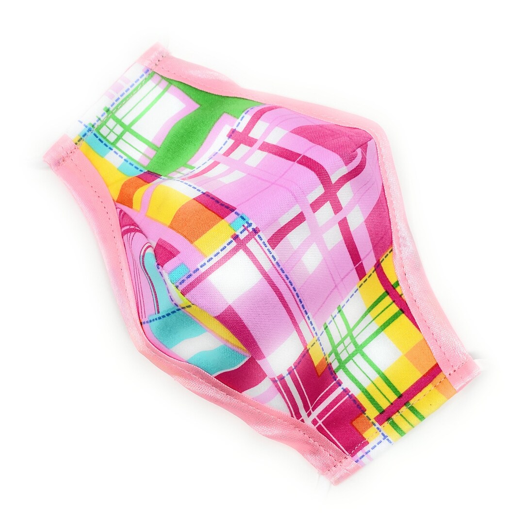 Pink Madras Plaid Cotton Face Mask: Adult 3D Fit With Nose Wire - Etsy