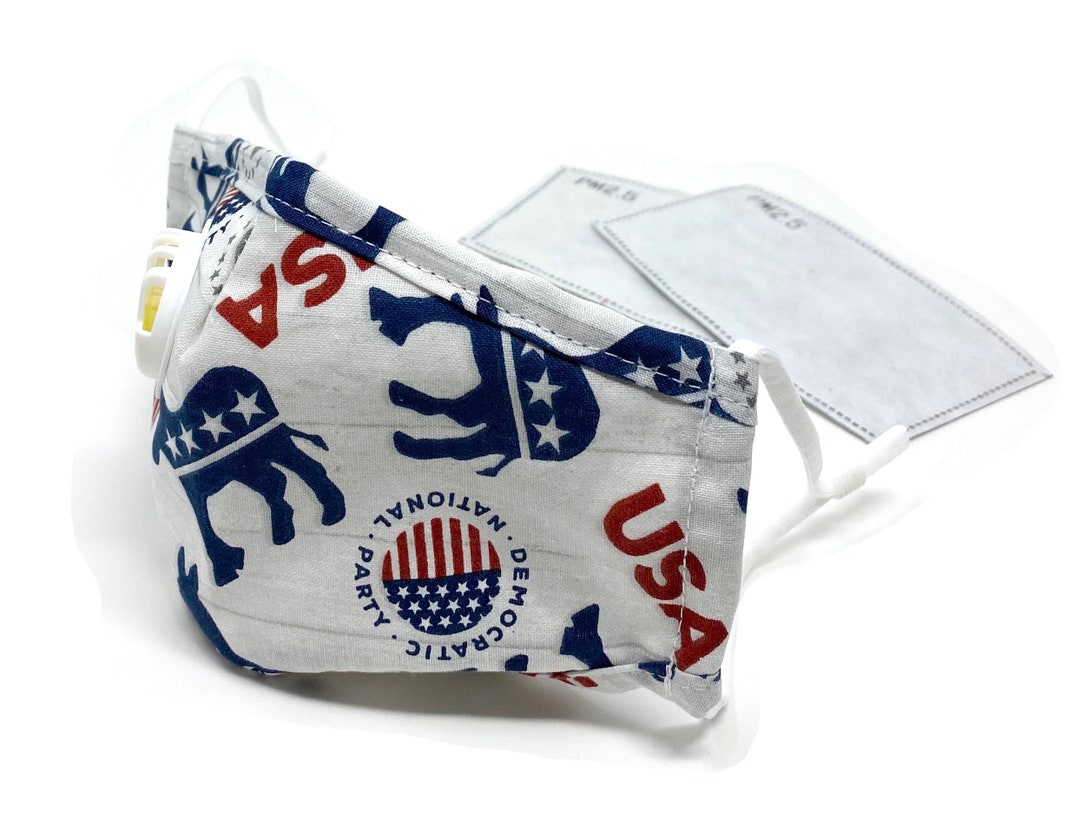 Democrat Donkey Toss Vote Blue Adult Face Mask With Nose Wire Clip ...