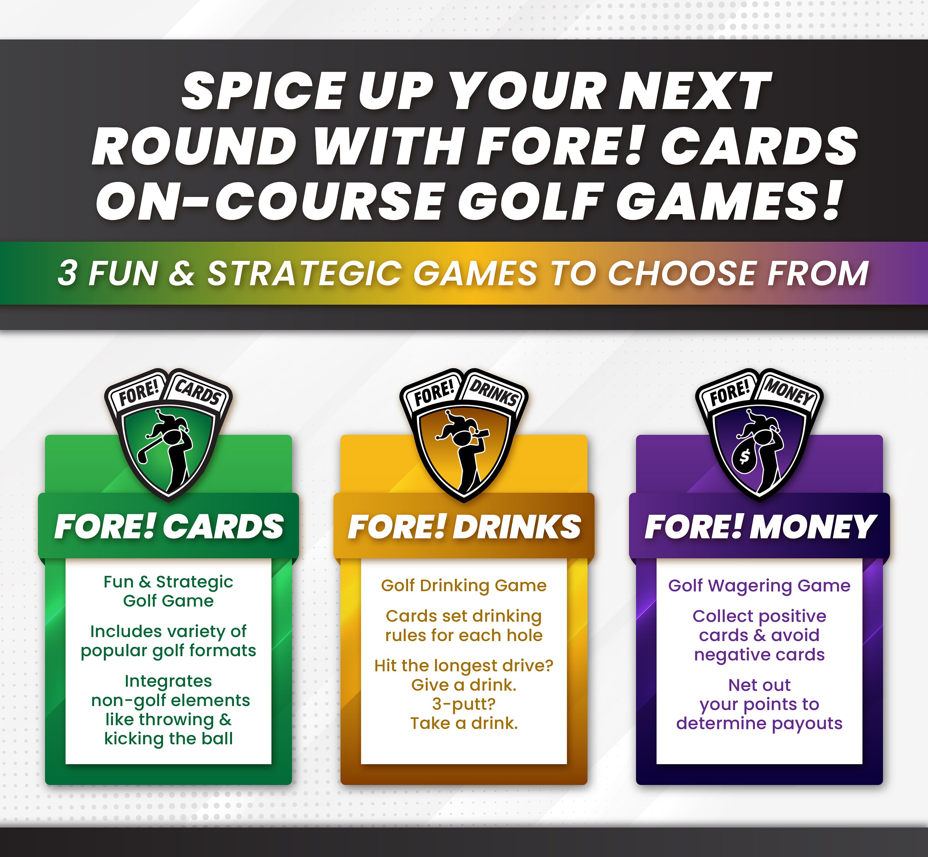 Fore Cards 3 Game Bundle 3 Games, Tons of Fun - Etsy