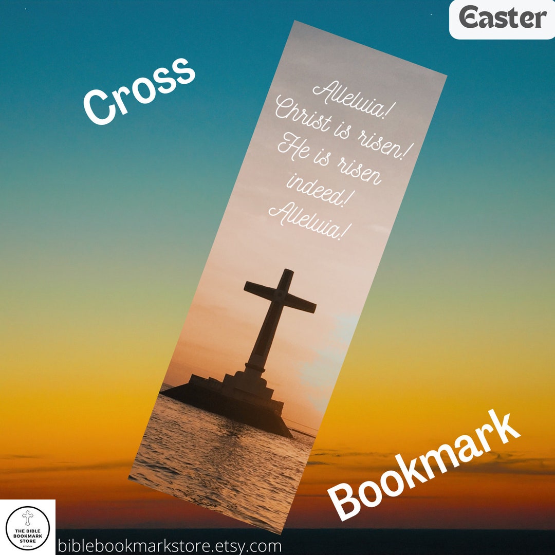 Laminated, Bible Verse Easter - Cross Bookmark - Etsy