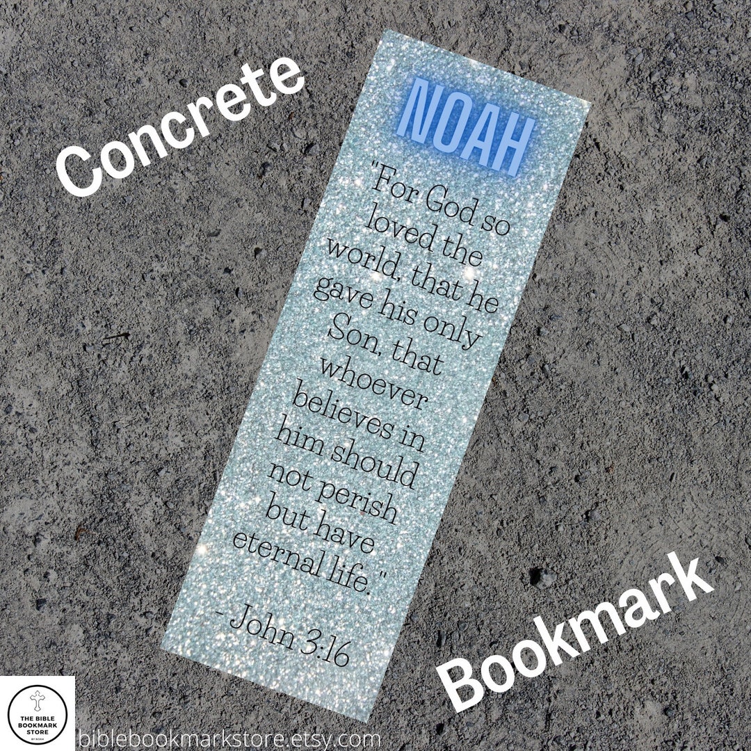 Laminated, Name, Bible Verse, Personalizable, Custom Concrete Bookmark ...