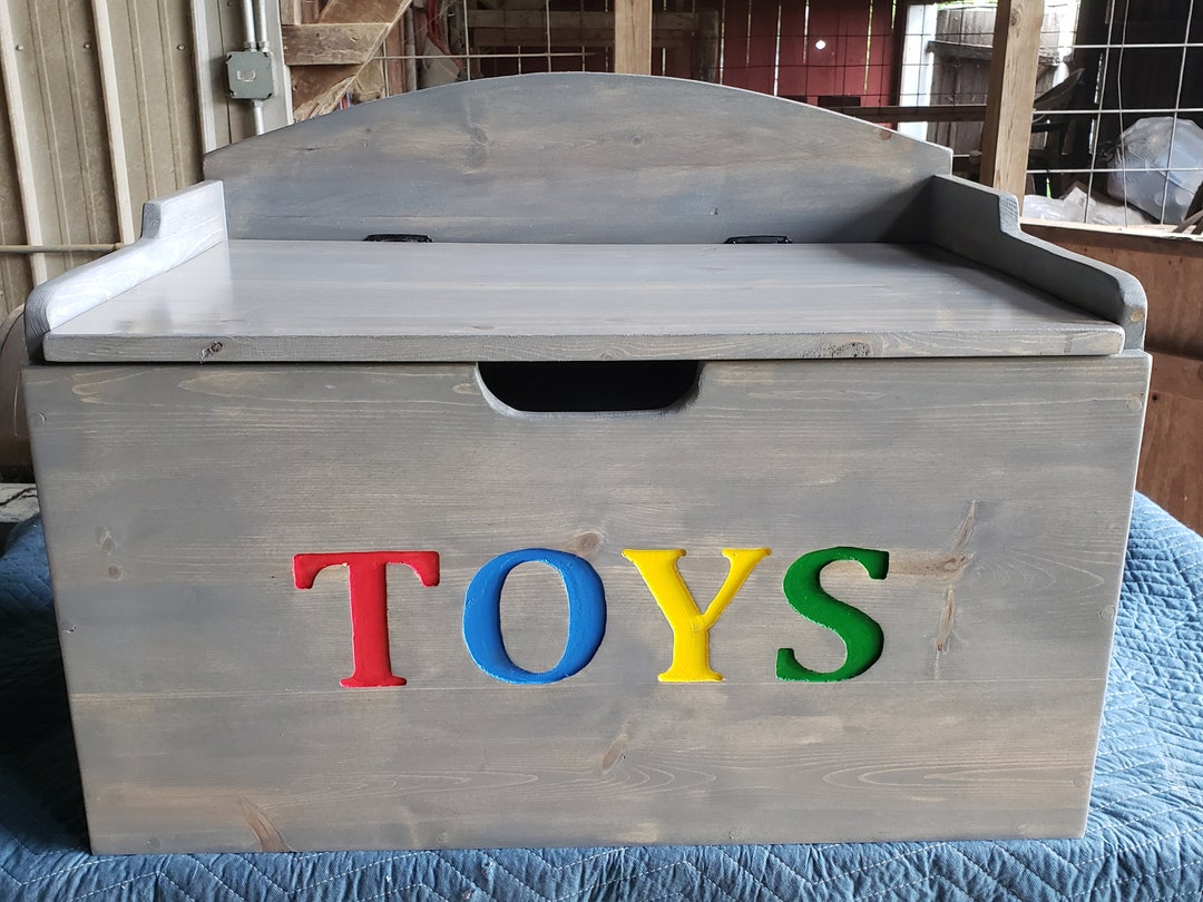 Personalized Hand Carved Pine Toy Chest: Soft Close, Made in USA - Etsy