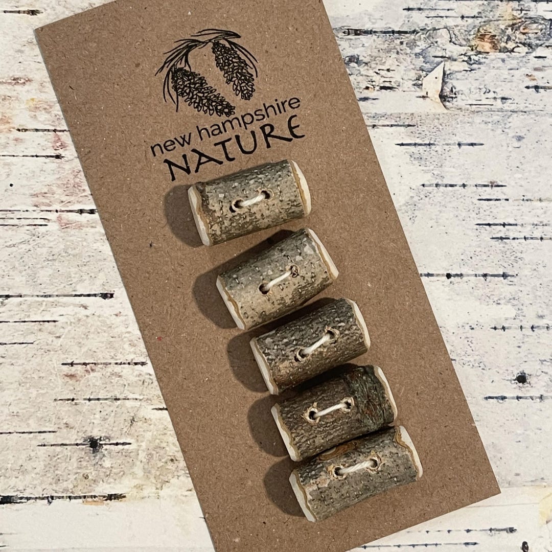 5 Birch Buttons, Branch Barrel Buttons, 1x 1/2, Fiber Arts, Gift for ...