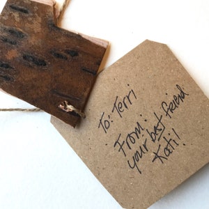 Birch Bark Tags, Set of 6, Assorted, Birch Pieces, 2x3, Heavy Kraft ...