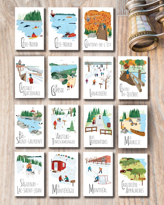 15 Postcards Quebec Illustrations - Etsy