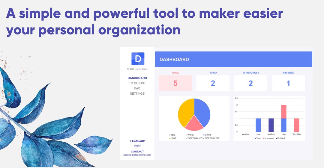 Excel To Do List Template Easy To Use Excel Dashboard Etsy