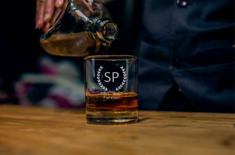Custom Laser Engraved Whiskey Glass Personalized Monogram - Etsy
