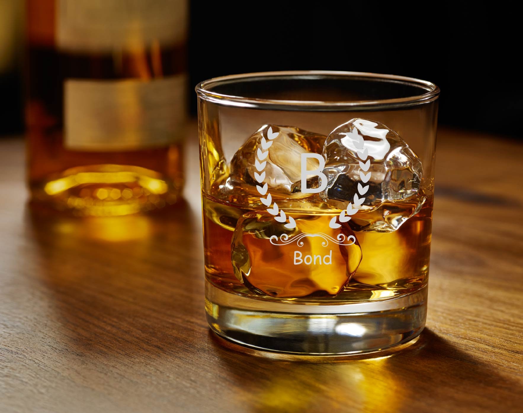Custom Laser Engraved Whiskey Glass Personalized Monogram - Etsy