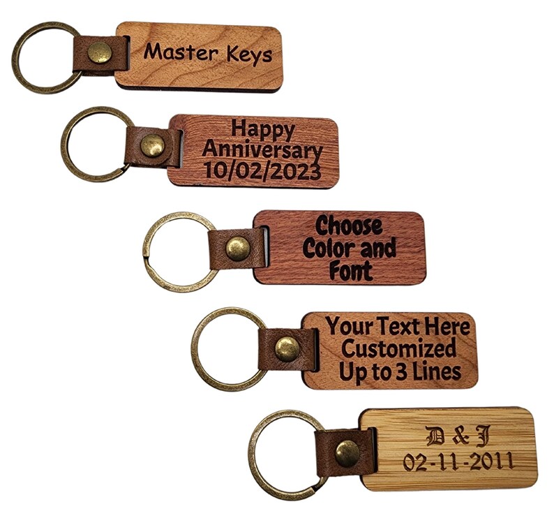 Custom Engraved Wooden Keychain, Personalized Gift for Christmas ...