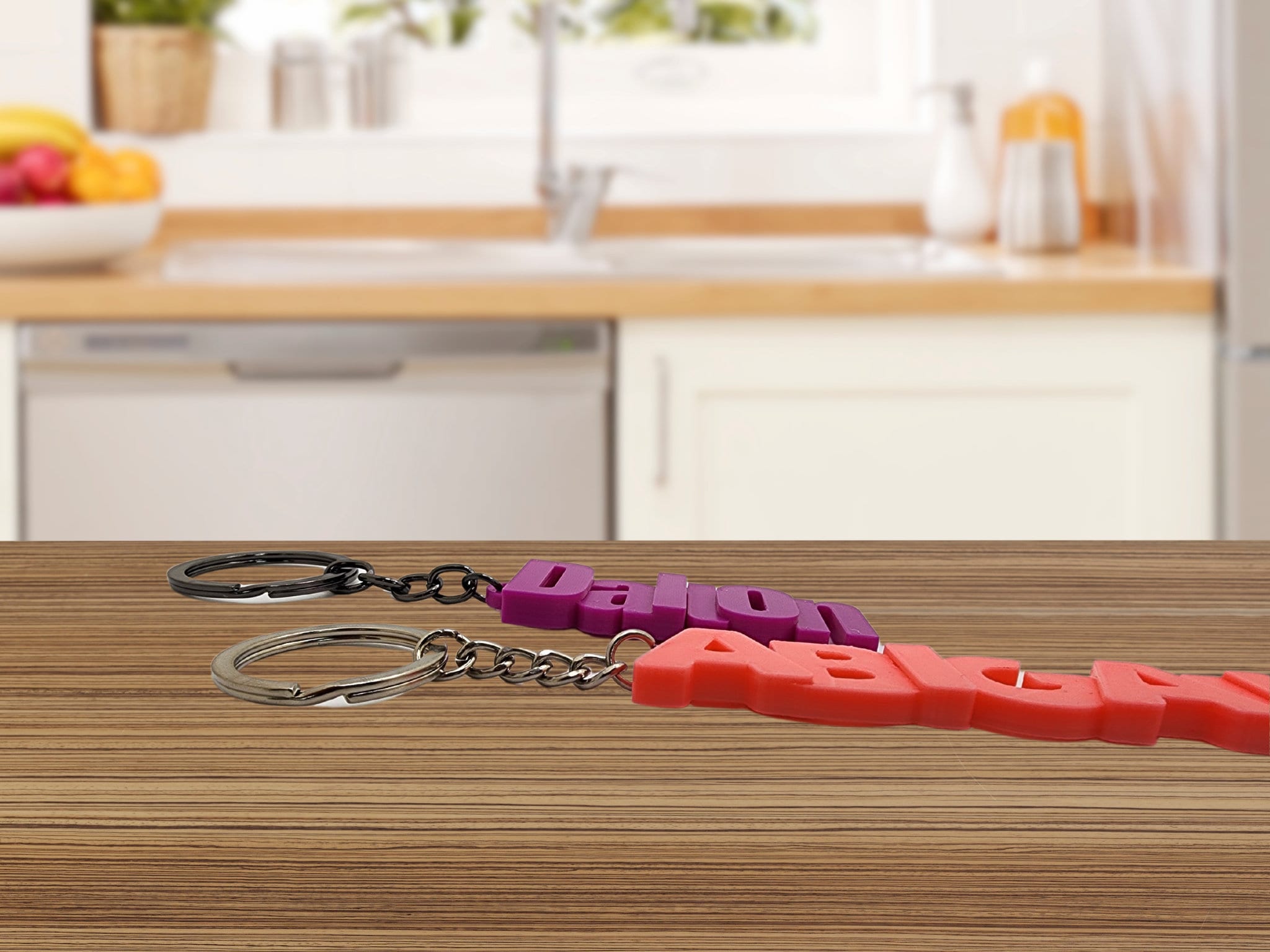 Personalized 3D Printed Keychain With Keyring, Custom Name ...