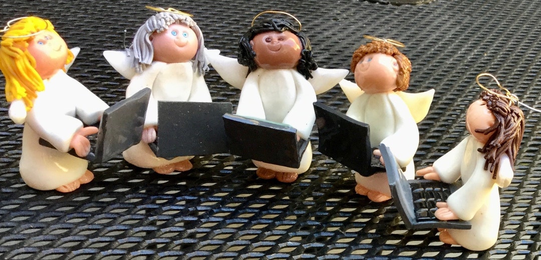 PERSONALIZED, CUSTOM, clay angel, computer angel, angel ornament ...