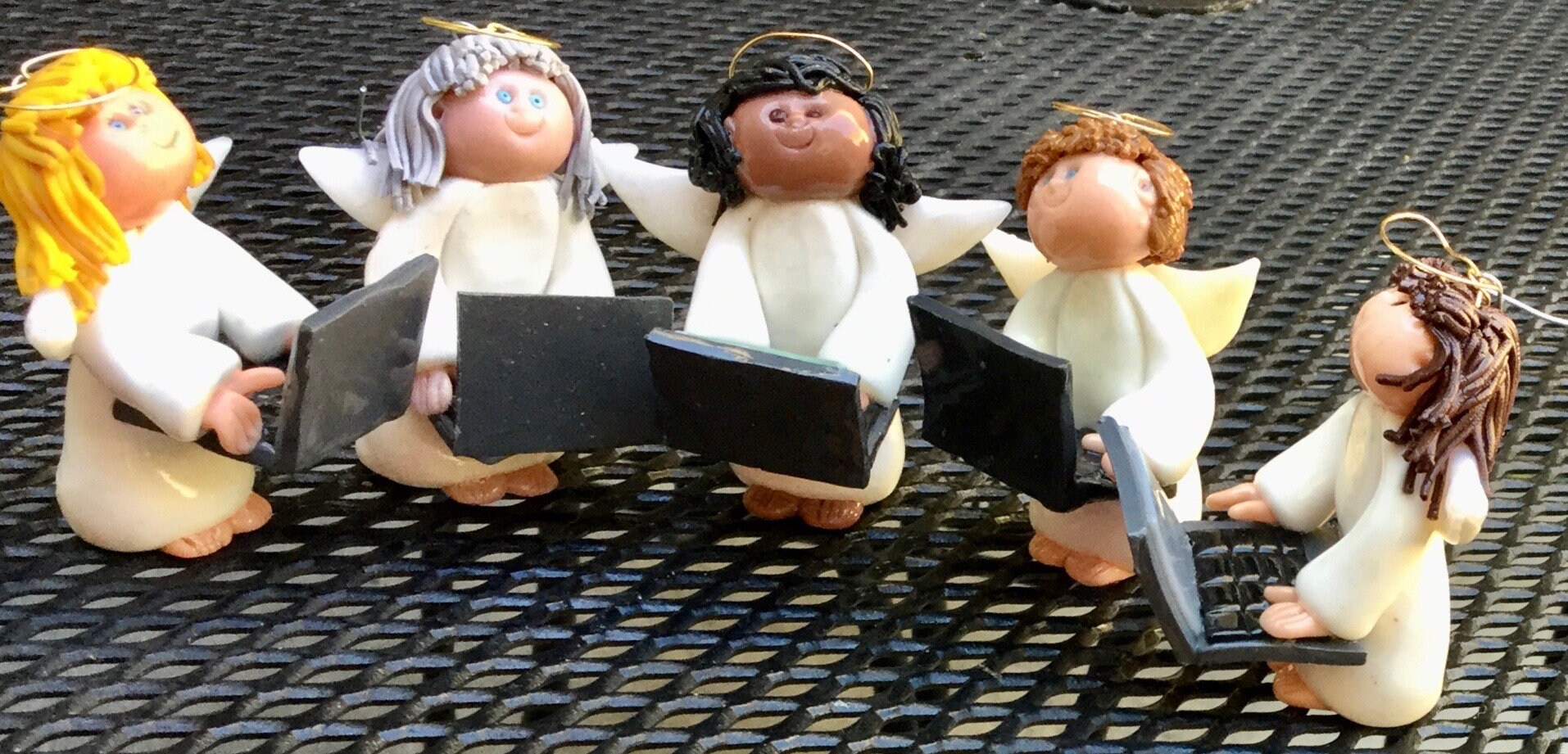 PERSONALIZED, CUSTOM, clay angel, computer angel, angel ornament ...