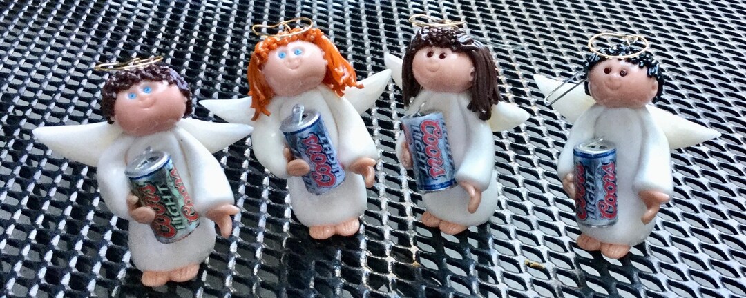 PERSONALIZED, CUSTOM, Clay Angel, Beer Lite Angel, Angel Ornament ...