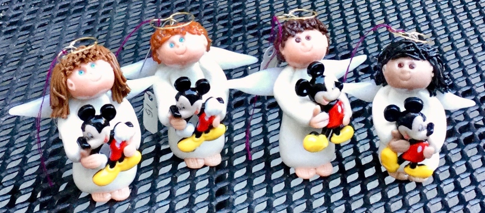 PERSONALIZED, CUSTOM, Clay Angel, Mickey Mouse Angel, Angel Ornament ...