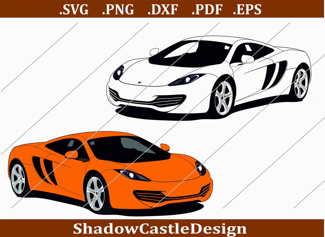 Car Race SVG Clip Art Mclaren Vector Mp4 DXF PNG Design Racing Stencil ...