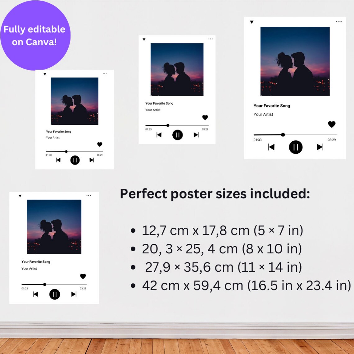 Editable Custom Song Poster, Personalized Music Print, Spotify Print ...
