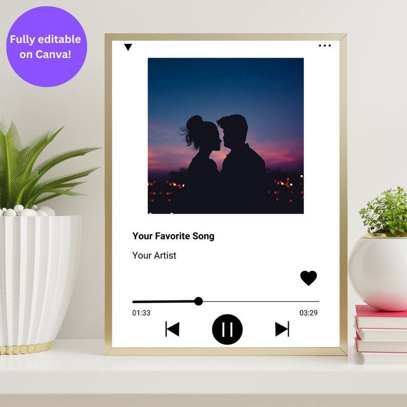 Editable Custom Song Poster, Personalized Music Print, Spotify Print ...
