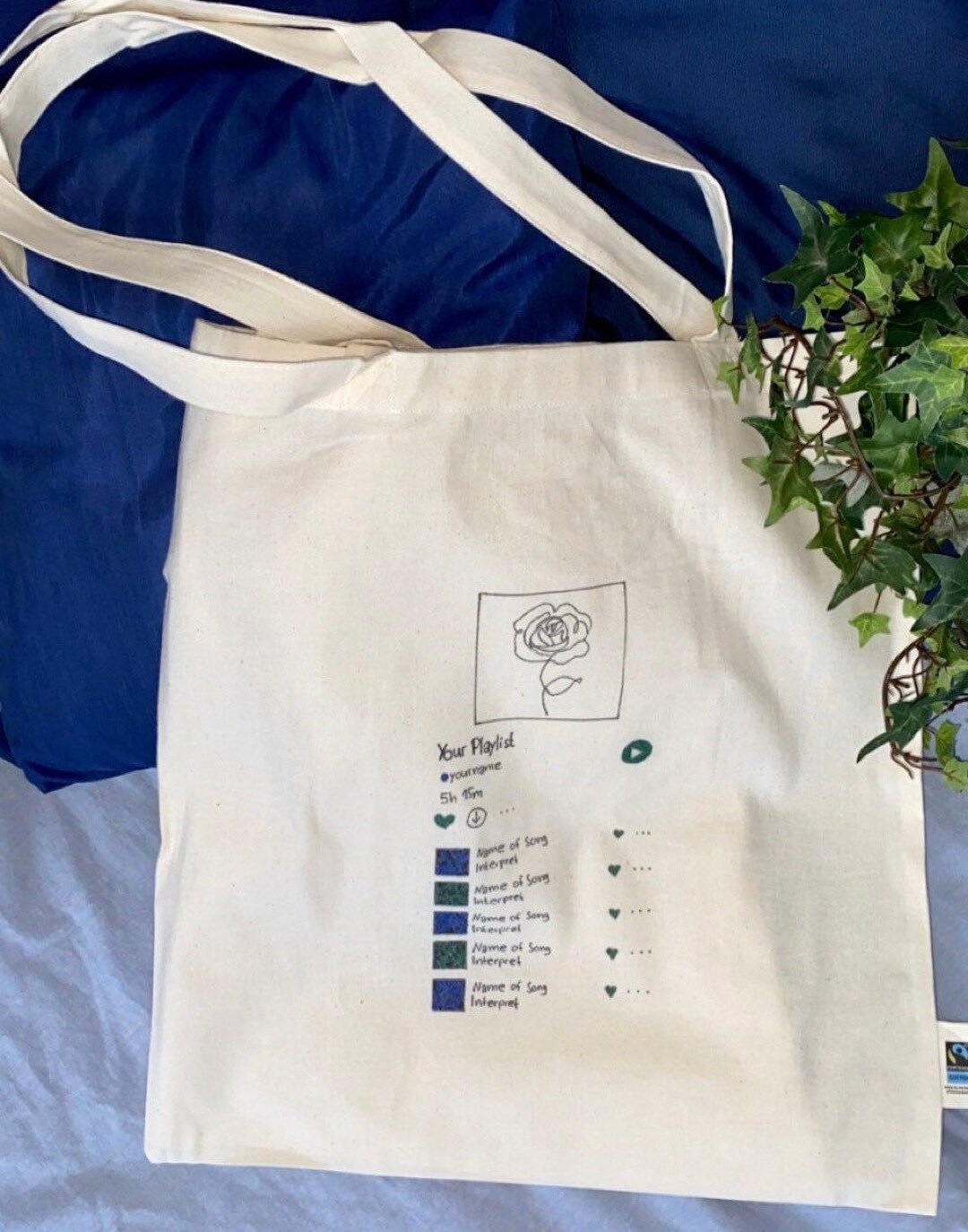 Custom Spotify Tote Bag, Personalized Music Bag, Eco-friendly Spotify ...