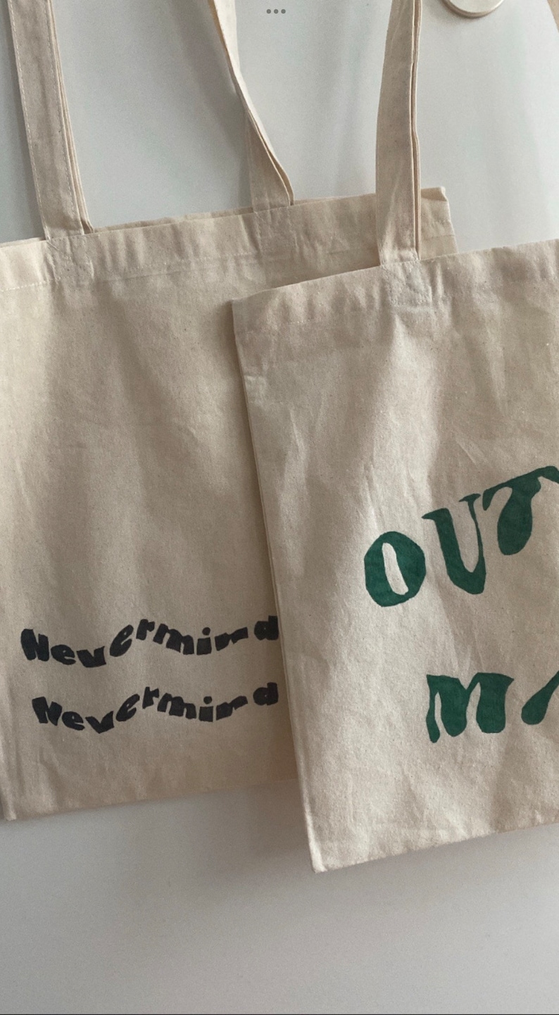 Letter Graphic Shopping Bag / Canvas / Tote Bag / Fabric Bag / Carrier ...