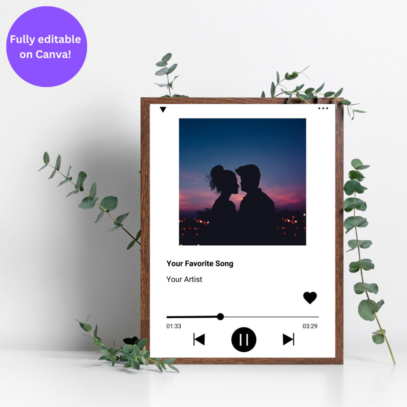 Editable Custom Song Poster, Personalized Music Print, Spotify Print ...