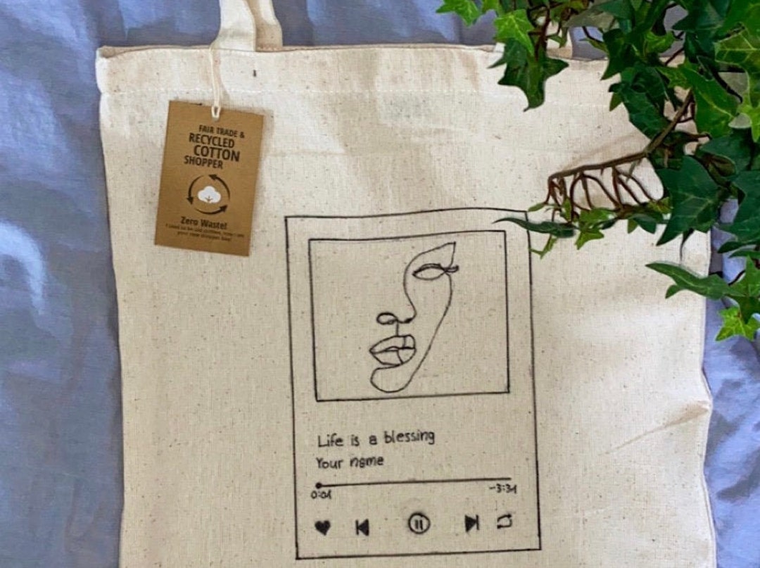 Custom Spotify Tote Bag, Personalized Music Bag, Eco-friendly Spotify ...